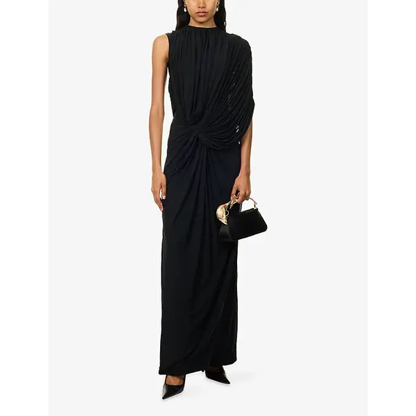 DEME Azalea Draped Stretch-jersey Maxi Dress