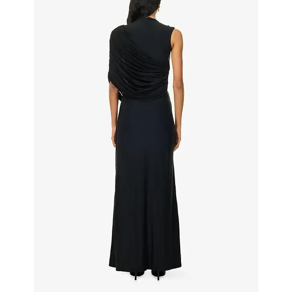 DEME Azalea Draped Stretch-jersey Maxi Dress