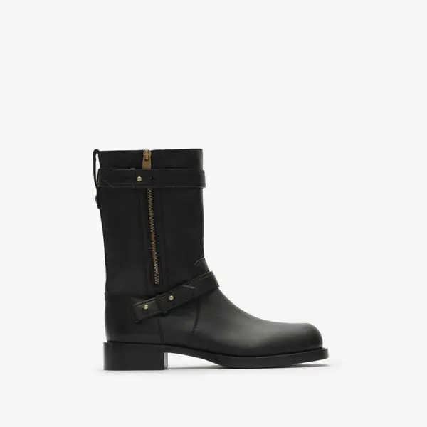 Burberry Leather Kent Biker Boots