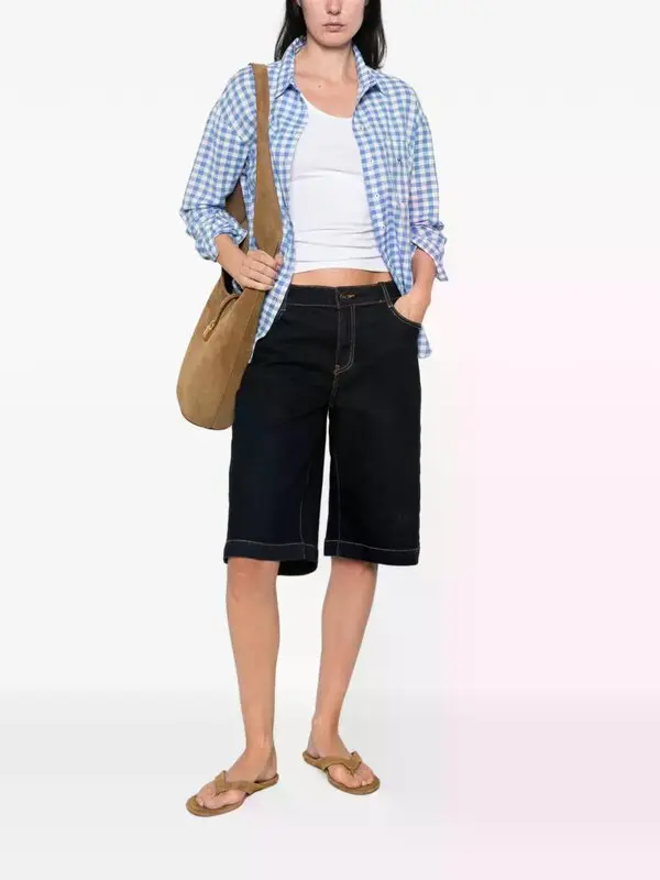 MAISON123 Marilou Gingham Check Shirt - Blue