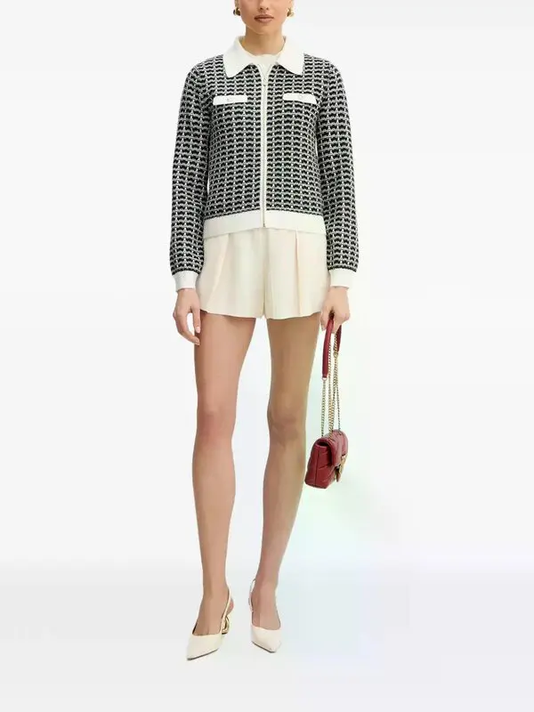 MORGAN Zip Pocket Cardigan With Textured Knit