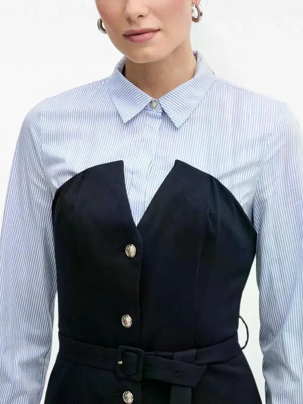 MORGAN Button Belted Mini Dress