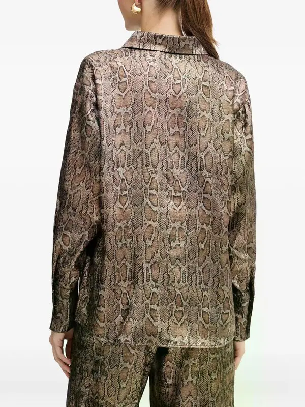 MORGAN Snakeskin Print Button-up Shirt