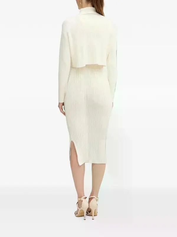 MORGAN Roll-neck Ribbed Midi Dress