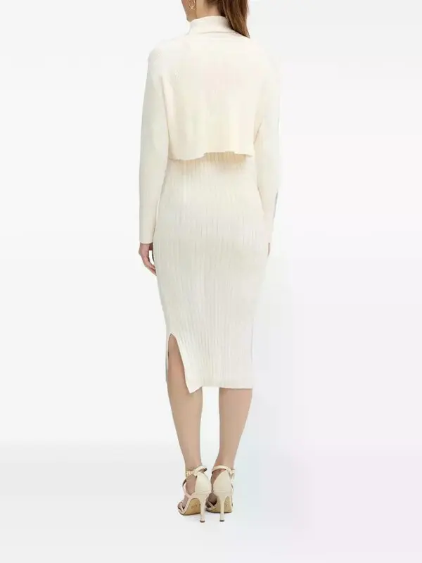 MORGAN Roll-neck Ribbed Midi Dress