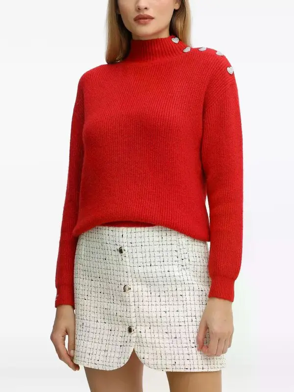 MORGAN Heart Embellished Turtleneck Knitwear