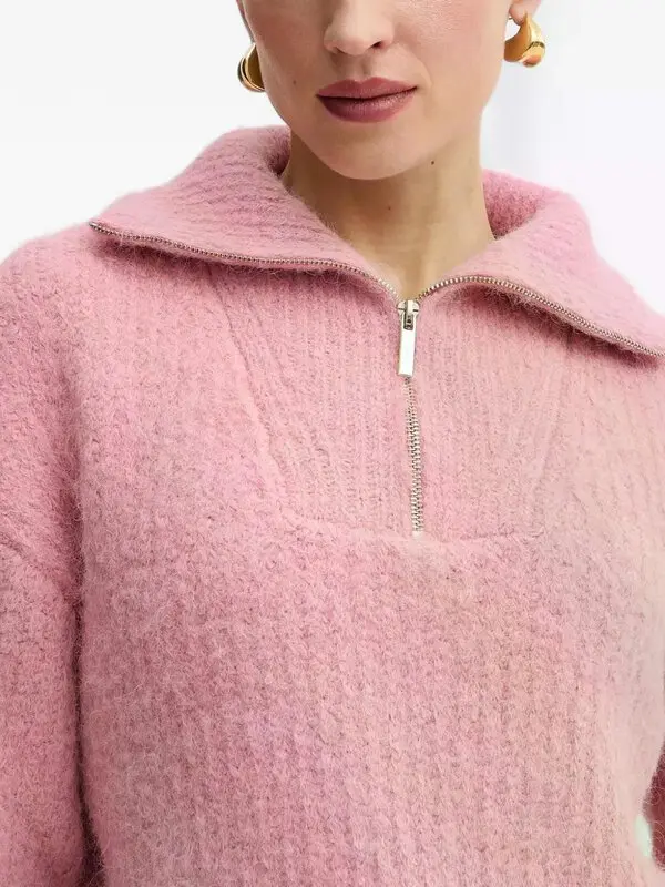 MORGAN Half-zip Ribbed Sweater