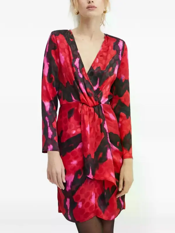 MORGAN Patterned Wrap Mini Dress