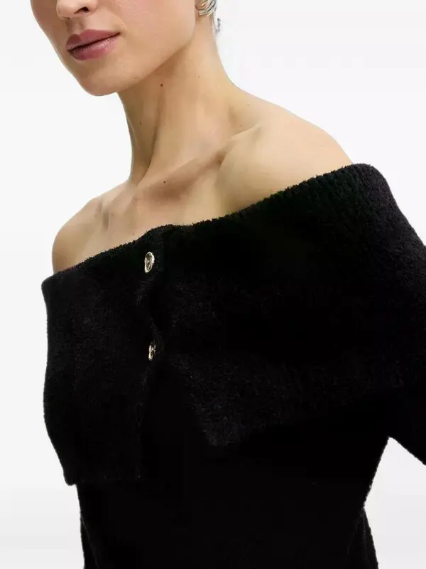 MORGAN Off-shoulder Button Detail Mini Dress