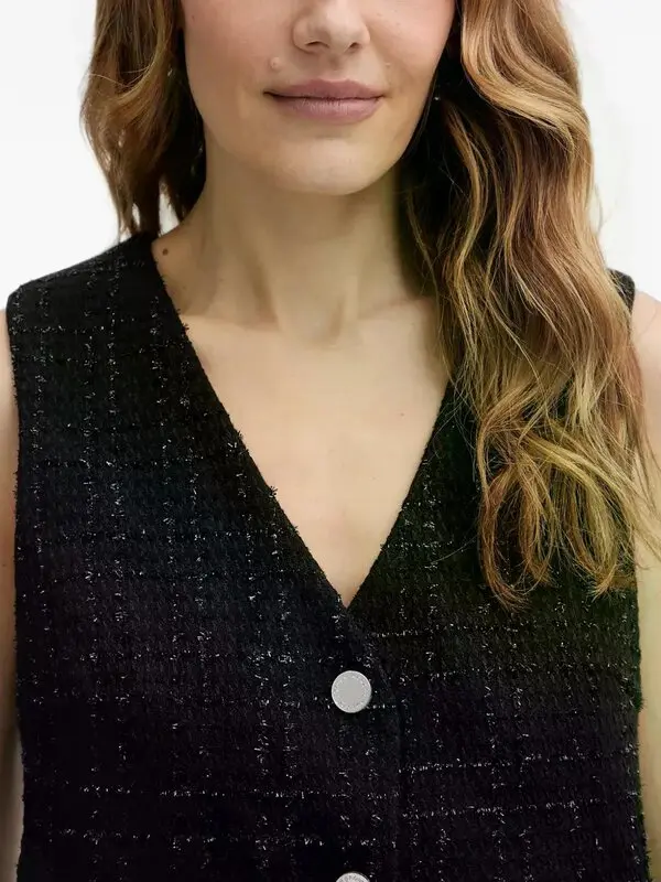 MORGAN Button V-neck Top