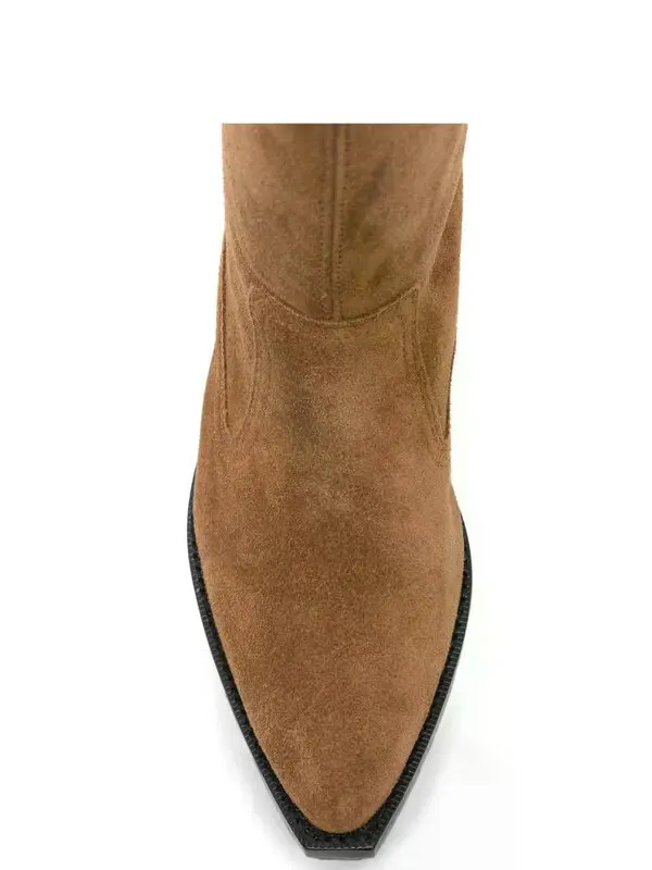 Sandro Suedette Pointed Toe Block Heel Boots