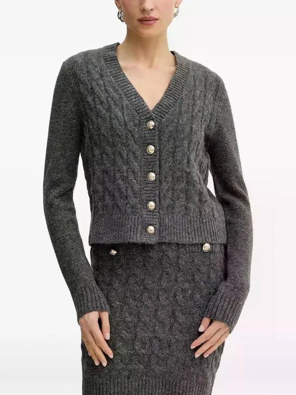 MORGAN Cable Knit V-neck Mini Dress