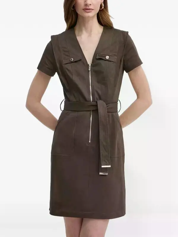 MORGAN V-neck Belted Dress