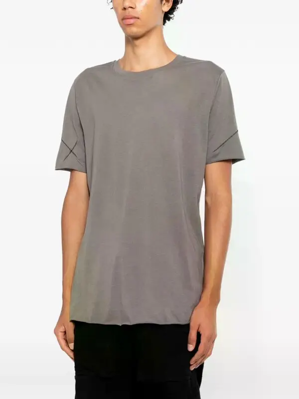 THOM KROM Contrast-stitch Raw-edge T-shirt
