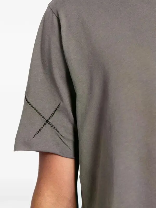 THOM KROM Contrast-stitch Raw-edge T-shirt