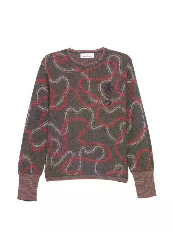 VIVIENNE WESTWOOD Orb-embroidered Crew Neck Jumper - Grey
