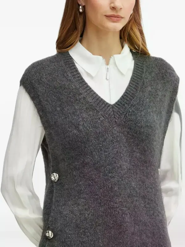 MORGAN Button Detailed V-neck Vest