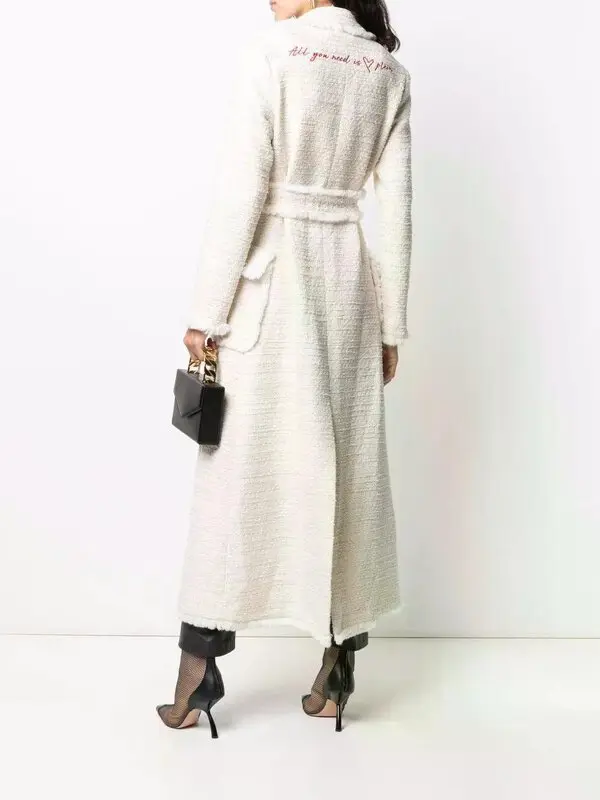 Philipp Plein Belted-waist Bouclé Coat