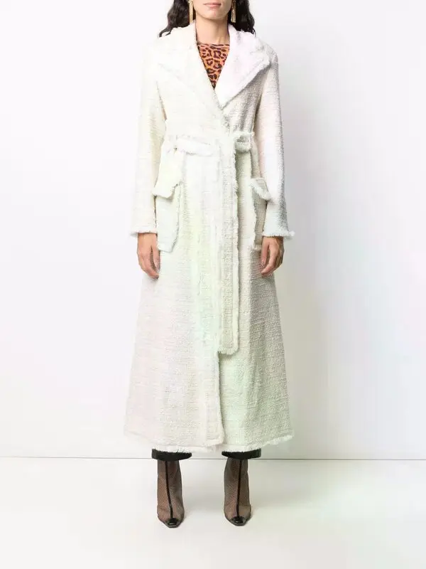 Philipp Plein Belted-waist Bouclé Coat