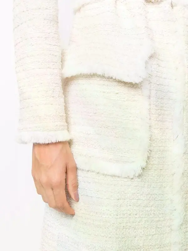 Philipp Plein Belted-waist Bouclé Coat
