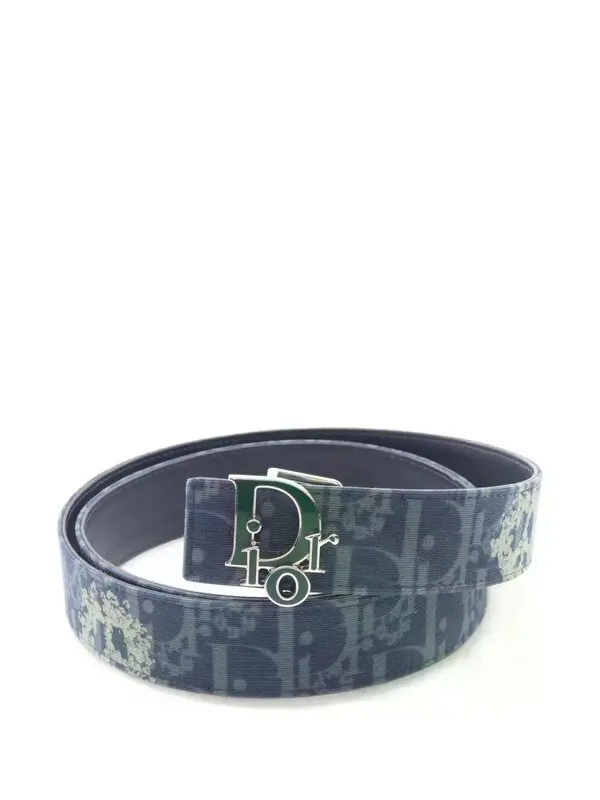 Dior X Denim Tears 2010s Oblique Reversible Belt - Blue