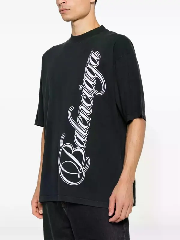Balenciaga Cursive Logo-print T-shirt