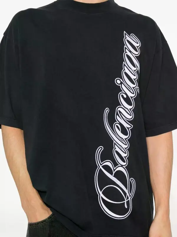 Balenciaga Cursive Logo-print T-shirt