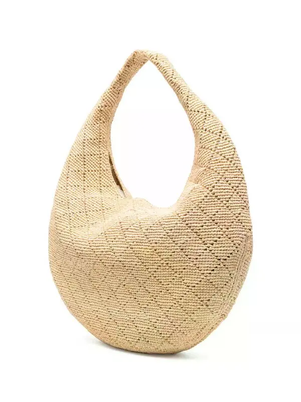 Saint Laurent Logo-plaque Raffia Shoulder Bag