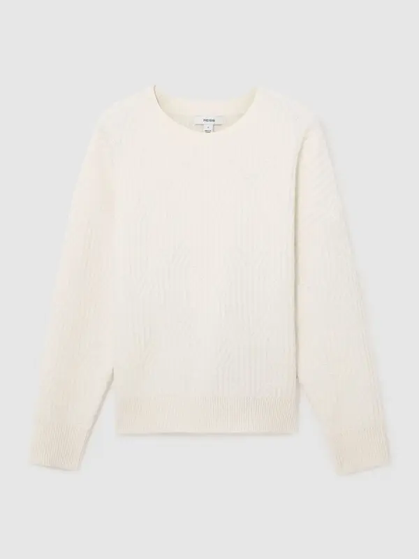 REISS Wool-cashmere Geometric Jacquard Knit Jumper