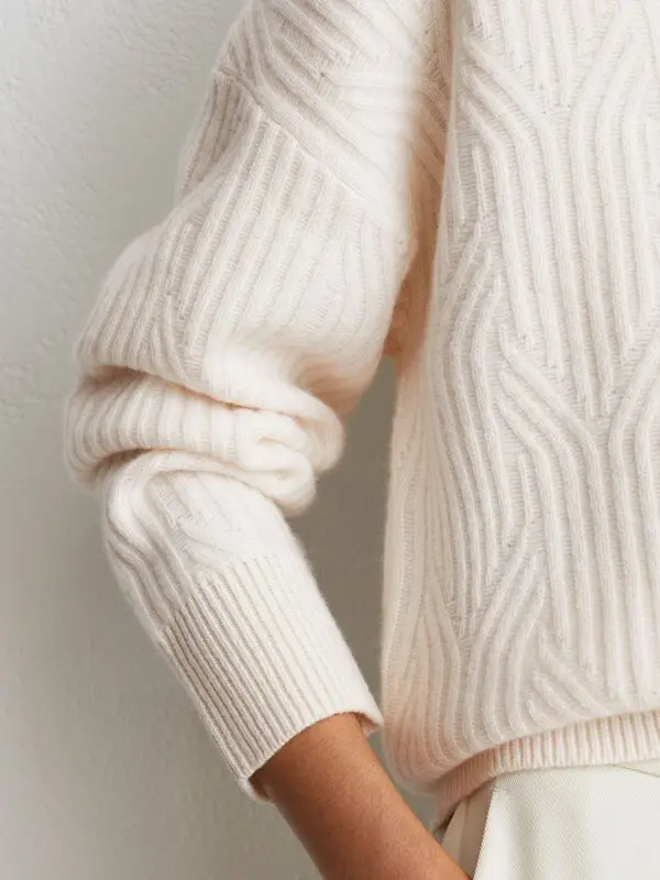 REISS Wool-cashmere Geometric Jacquard Knit Jumper