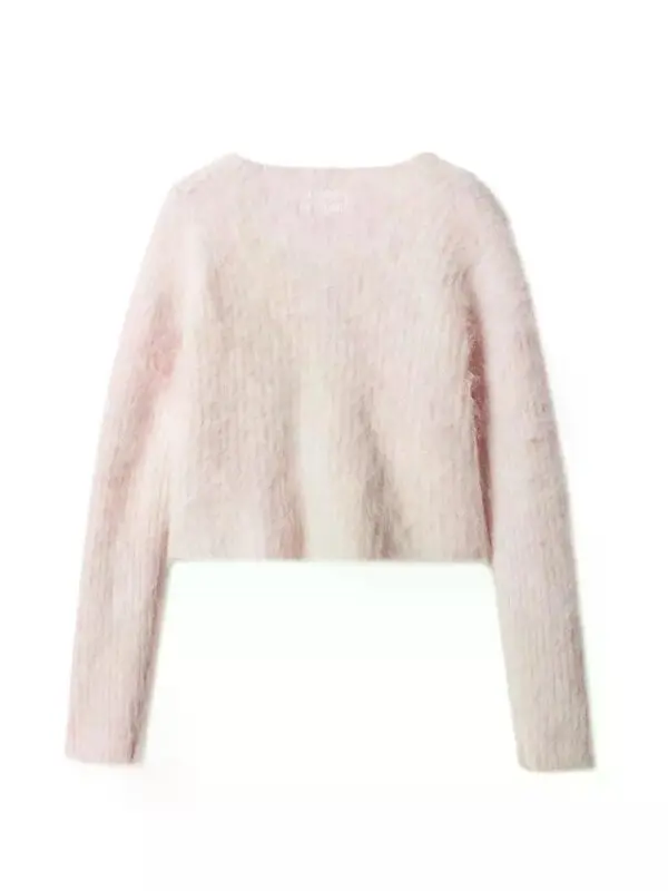 Maison Kitsuné Brushed-knit Cropped Cardigan