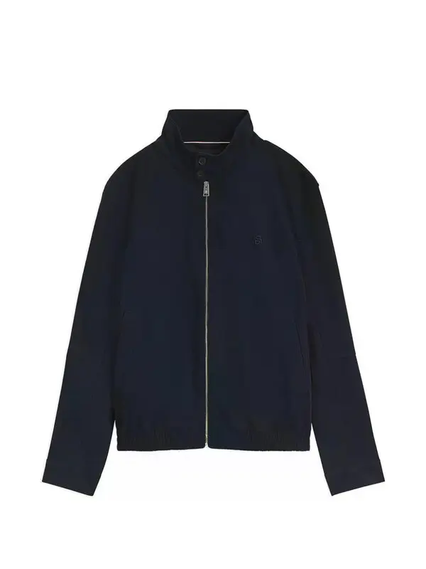 BOSS Water-repellent Jacket In Mercerised Stretch Cotton - Blue