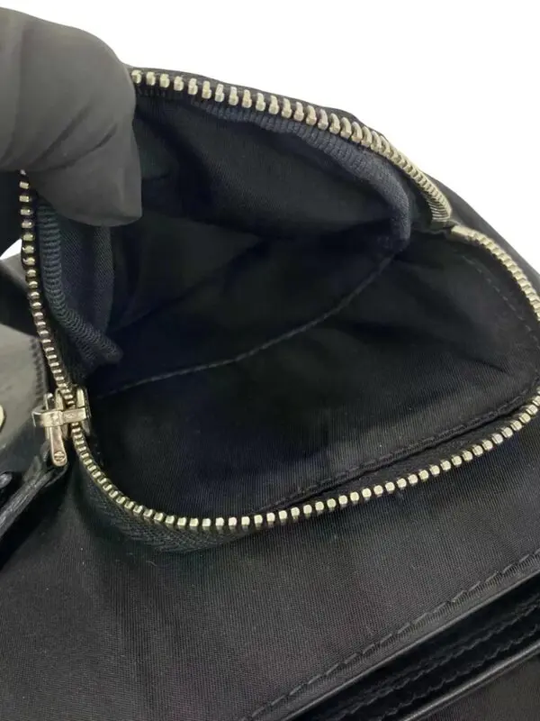 Prada Tessuto And Calfskin Crossbody Bag - Black