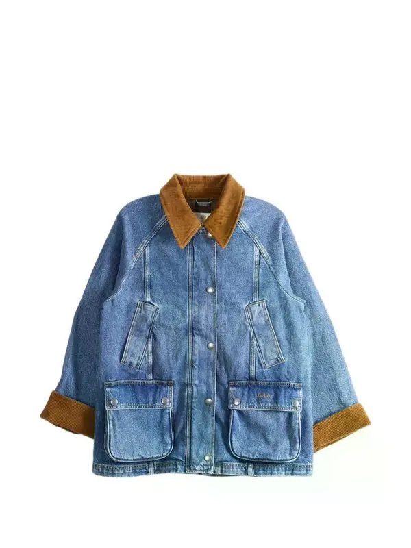 Barbour Beadnell Corduroy-collared Denim Jacket - Blue
