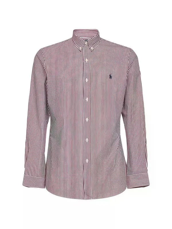 Polo Ralph Lauren Slim Fit Striped Stretch-poplin Shirt - Red