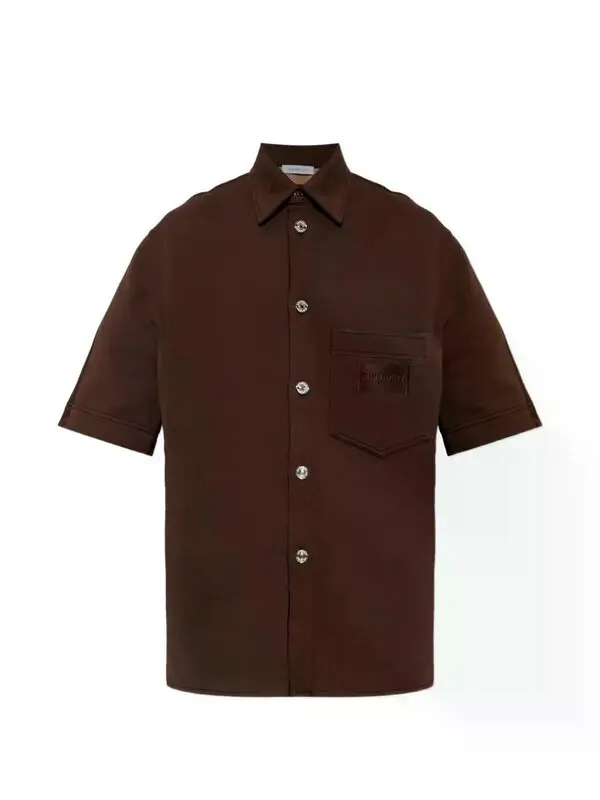 Givenchy Couture Seam Logo-patch Short-sleeve Shirt - Brown