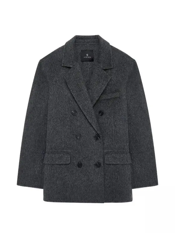 ANINE BING Sali Double-breasted Wool Coat - Grey