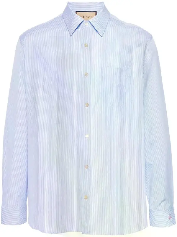 Gucci Striped Cotton Shirt - Blue