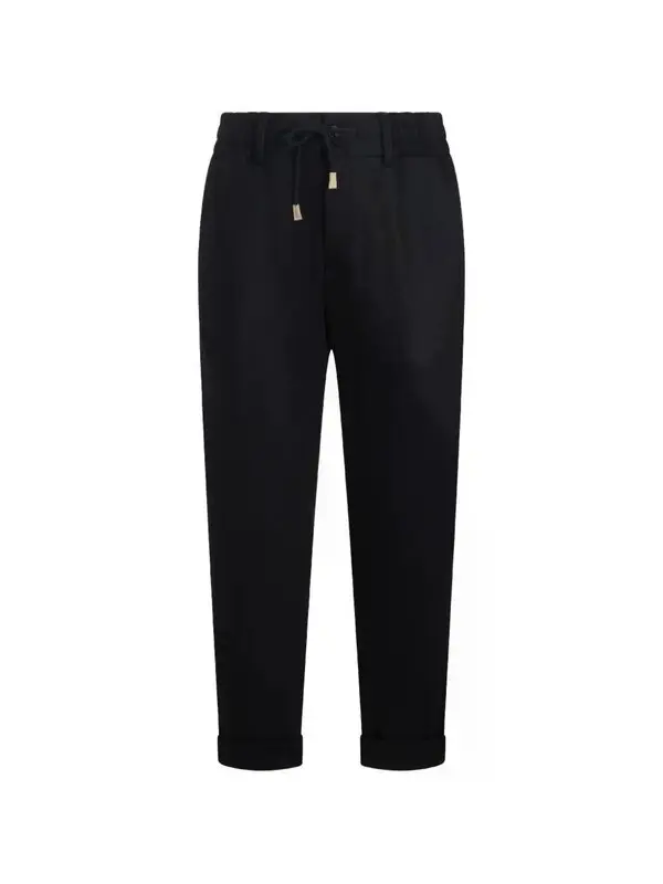 Eleventy Drawstring Waistband Turned-up Hem Trousers