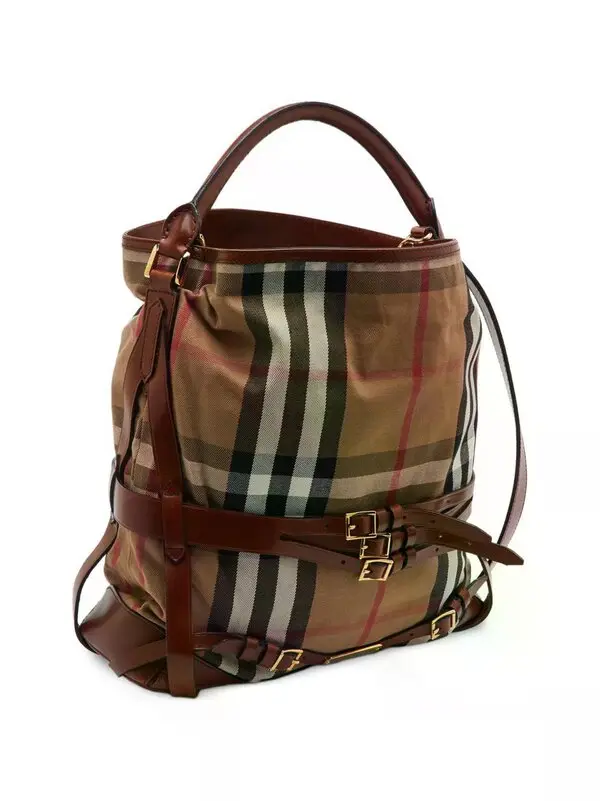 Burberry Medium Bridle Gosford House Check Tote Bag