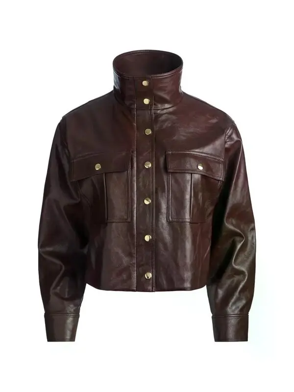 Alice + Olivia James Funnel-neck Jacket - Brown