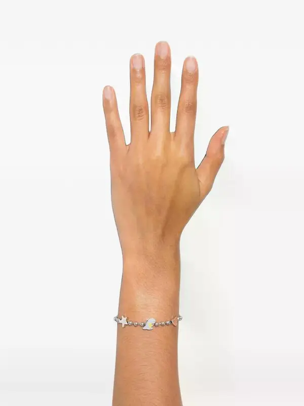 AGNES B. Tone Charm Detail Bracelet - Silver