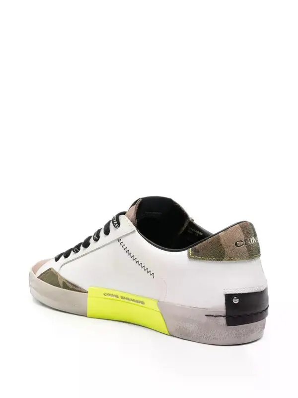 CRIME LONDON Camouflage Print Leather Sneakers