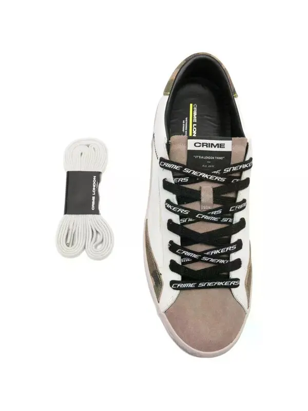 CRIME LONDON Camouflage Print Leather Sneakers