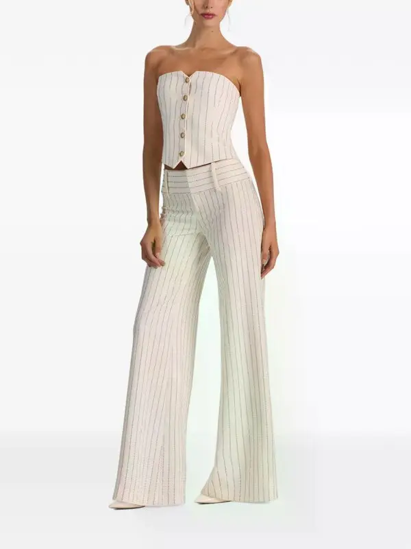 Alice + Olivia Kelcey Embellished Strapless Top - Neutrals