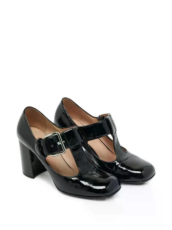Miu Miu T-strap Buckled Block Heel Pumps