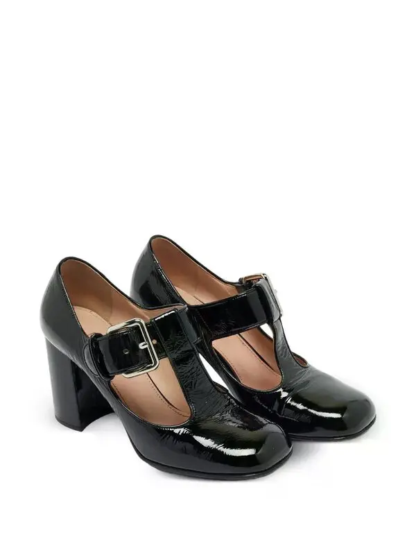 Miu Miu T-strap Buckled Block Heel Pumps