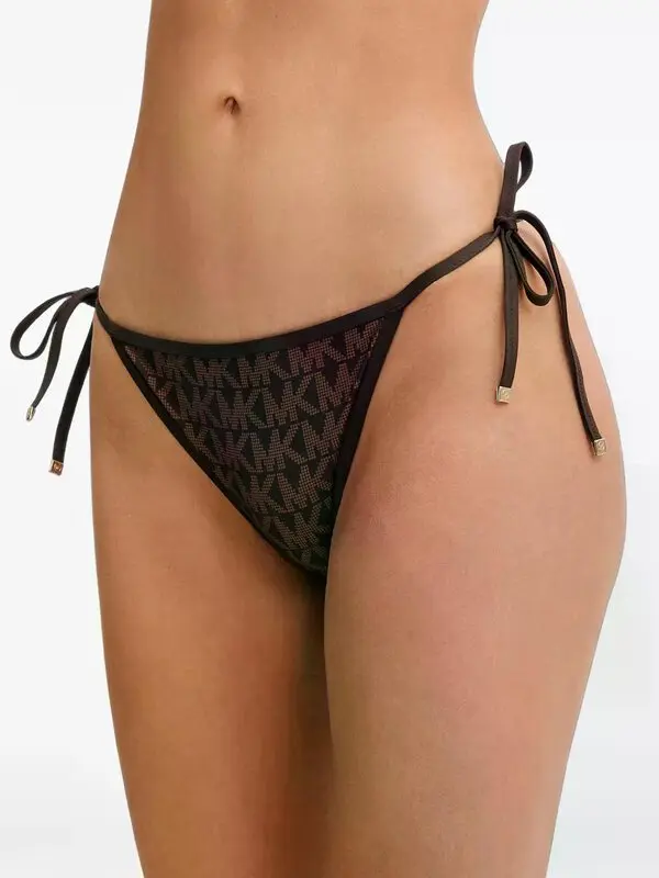 Michael Kors Reversible Logo Bikini Bottoms - Brown