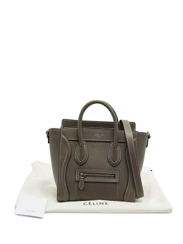 Celine Leather Nano Tote Bag - Brown