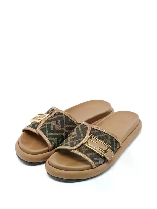 Fendi Zucca Canvas Flat Sandals